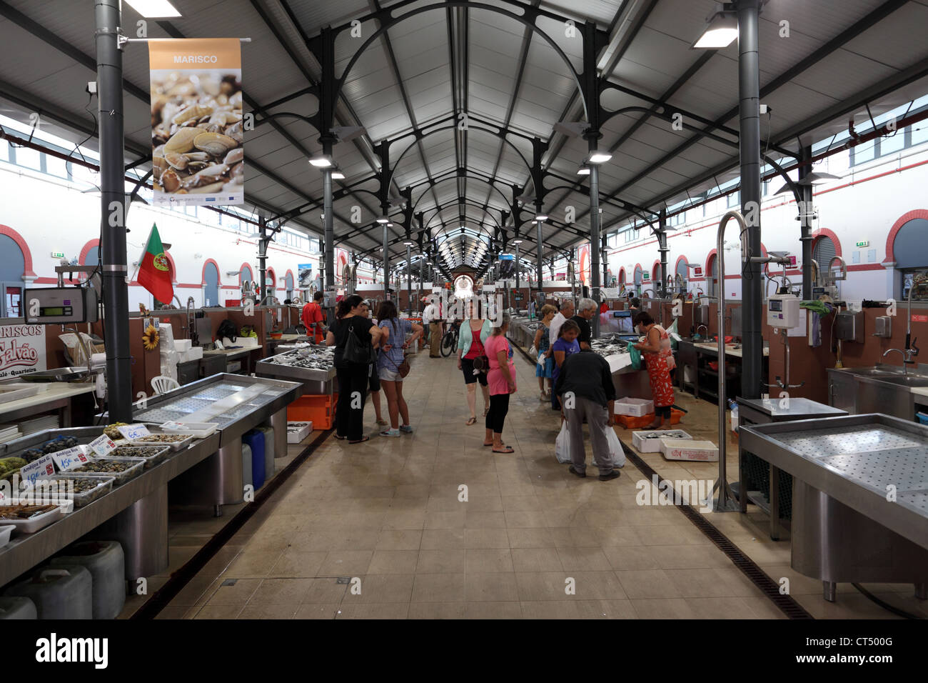 Inside of the traditional market in Loule, Algarve, Portugal Stock ...