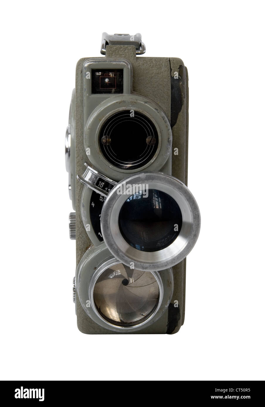 old 8mm movie camera on white background Stock Photo - Alamy