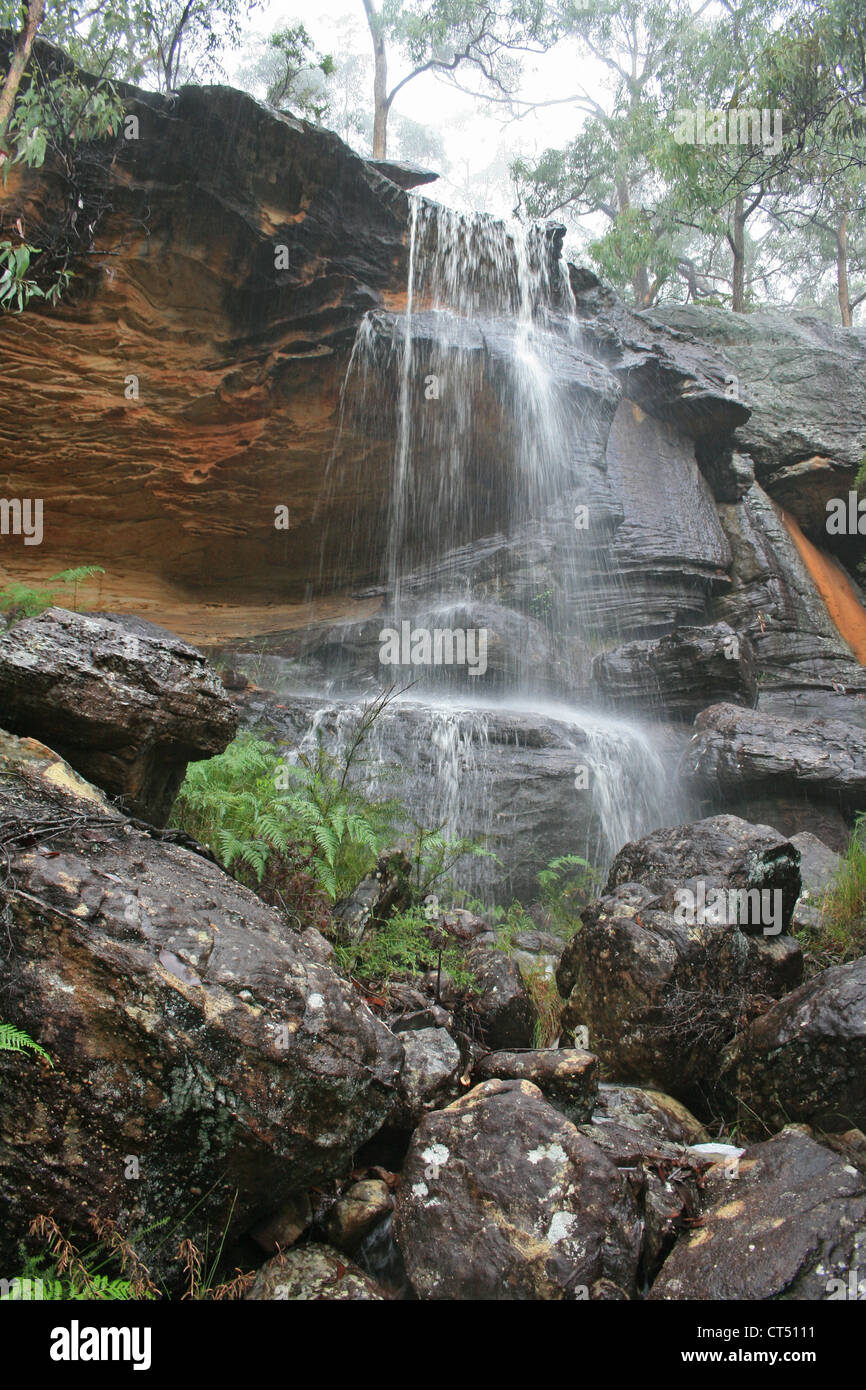 Waterfall over rocks after a storm Stock Photo - Alamy
