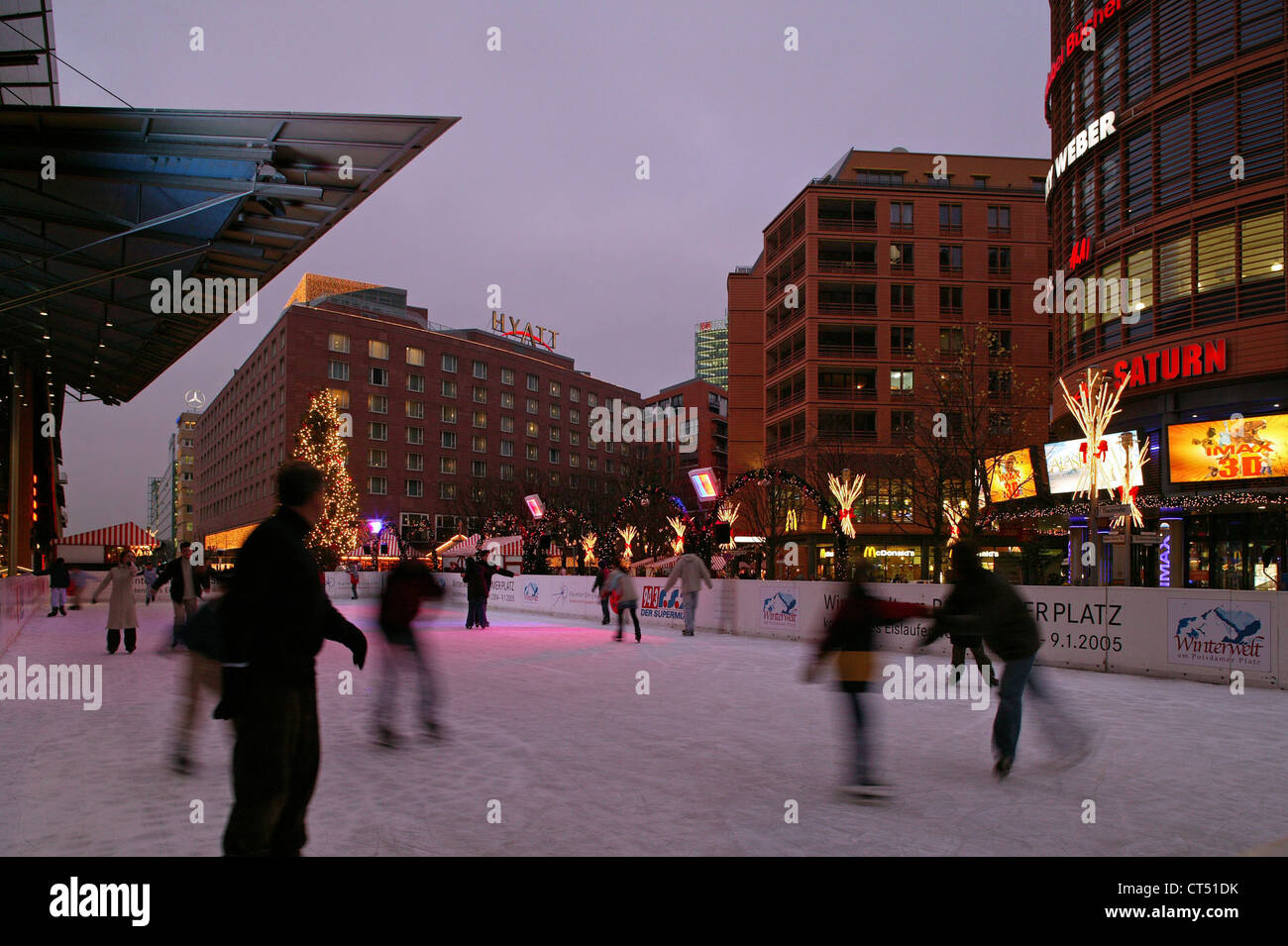 Berlin, ice rink at Marlene-Dietrich-Platz Stock Photo - Alamy