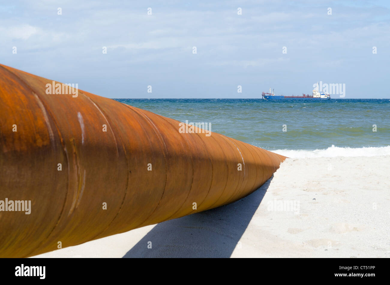 Coastal protection on Sylt, hydraulic filling with sand in 2012, beach ...