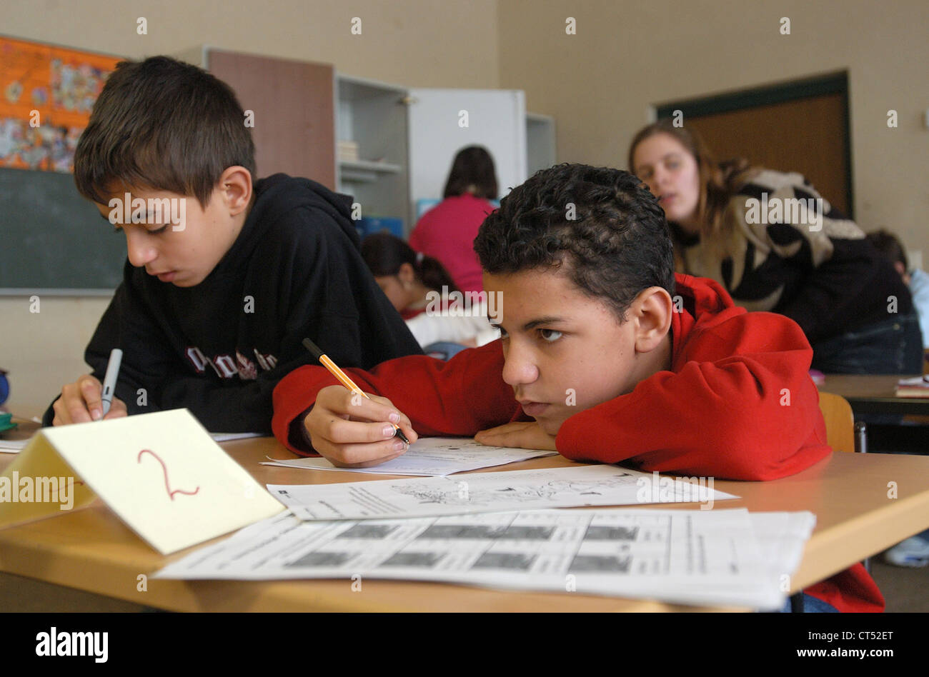 Lesson in a secondary school Stock Photo - Alamy