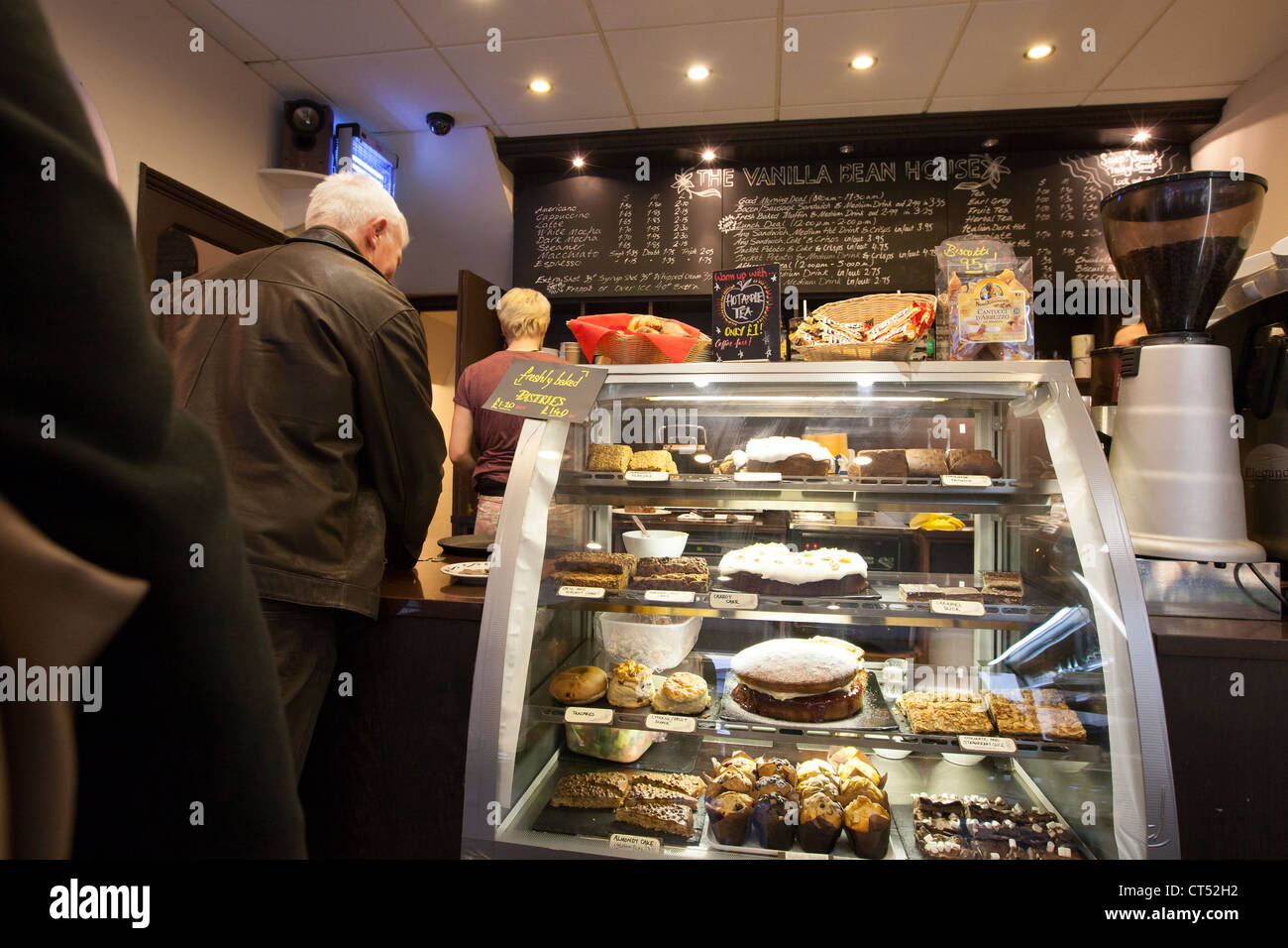 Inside a small coffee shop on London Street, Norwich, Norfolk, UK Stock ...