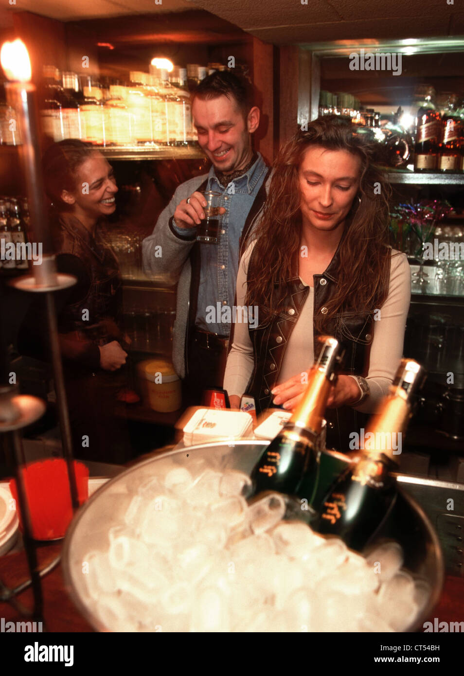 Barmaid at the bar, Duesseldorf Stock Photo - Alamy