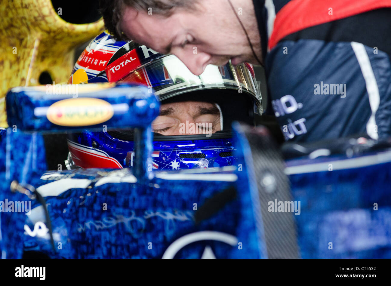 Mark Webber. British Formula 1 Grand Prix, Silverstone, 2012 Stock ...