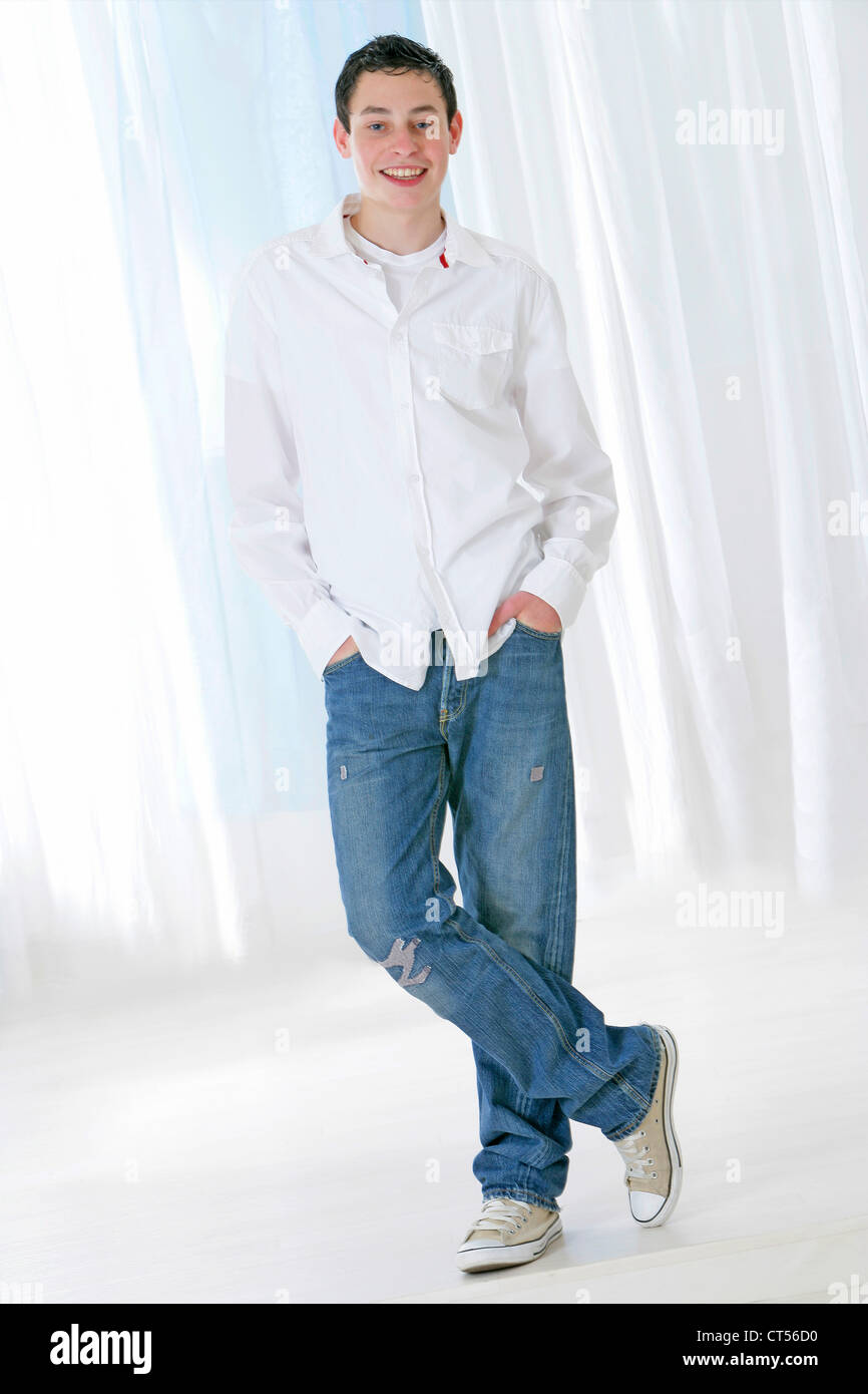 PORTRAIT OF ADOLESCENT BOY Stock Photo - Alamy