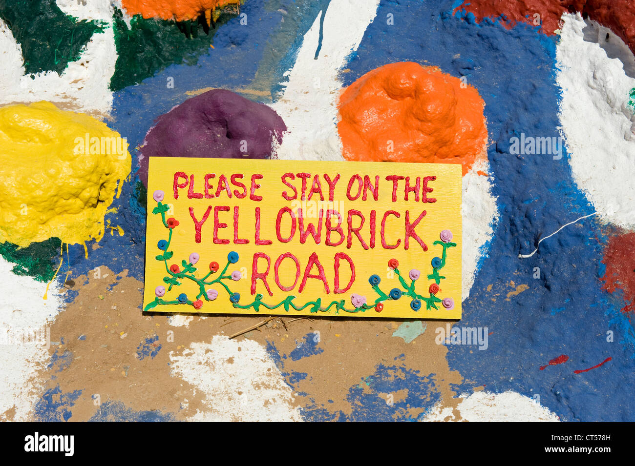 Yellow Brick Road sign on the site of Salvation Mount built by Leonard ...
