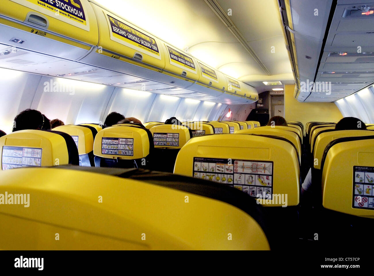 INSIDE AN AIRPLANE Stock Photo - Alamy