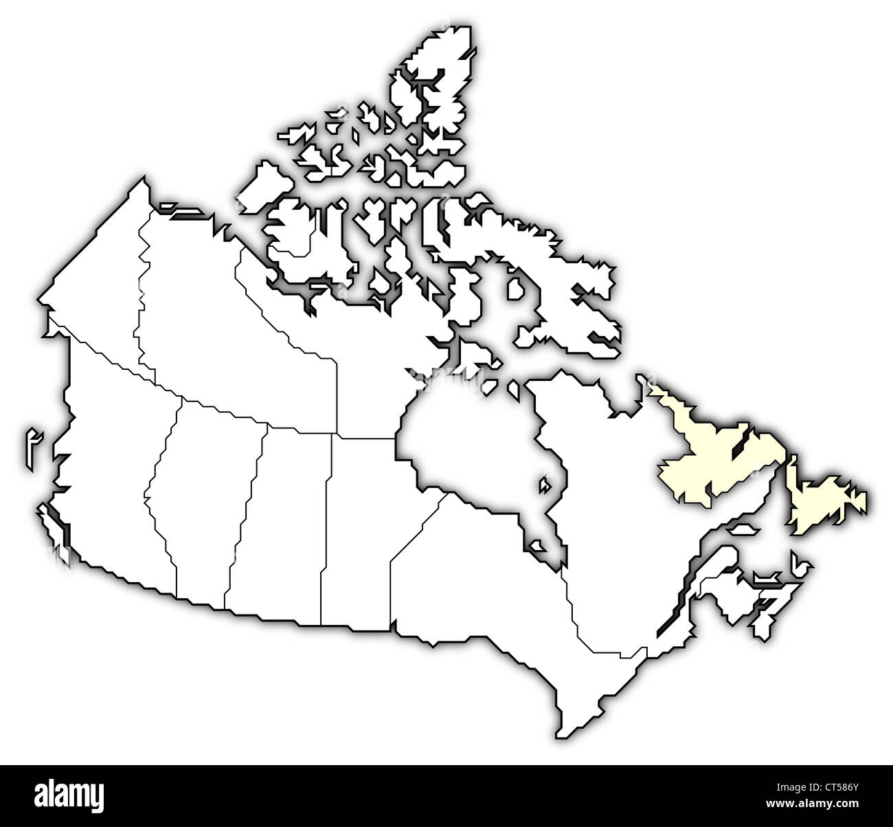 Political map of Canada with the several provinces where Newfoundland ...