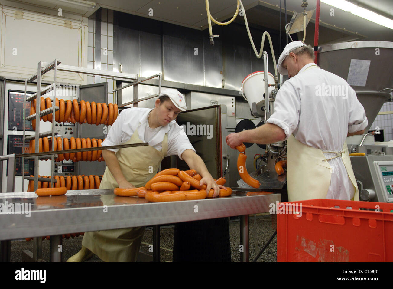 Vocational training as a butcher Stock Photo - Alamy