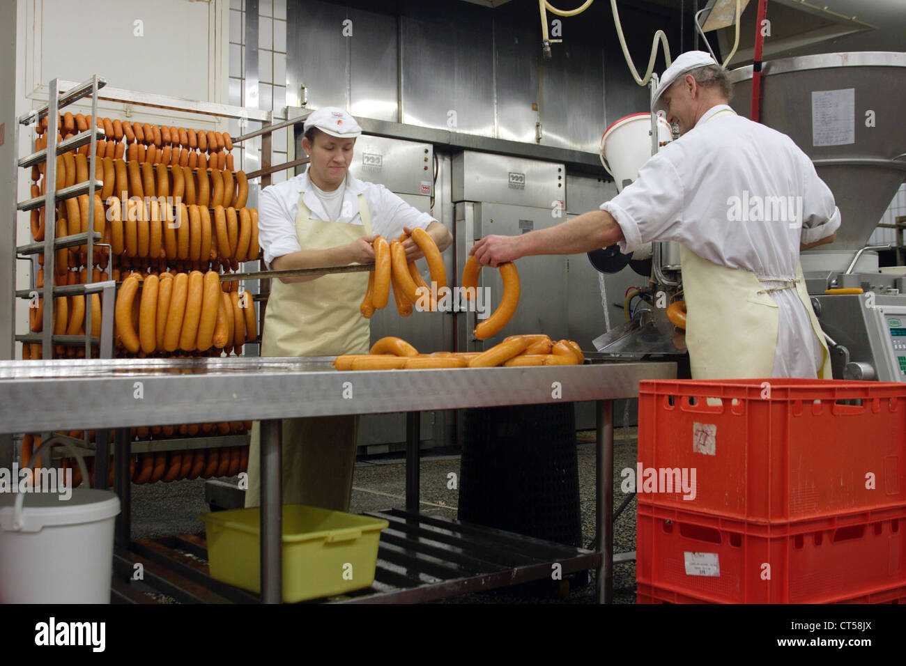 Vocational training as a butcher Stock Photo - Alamy