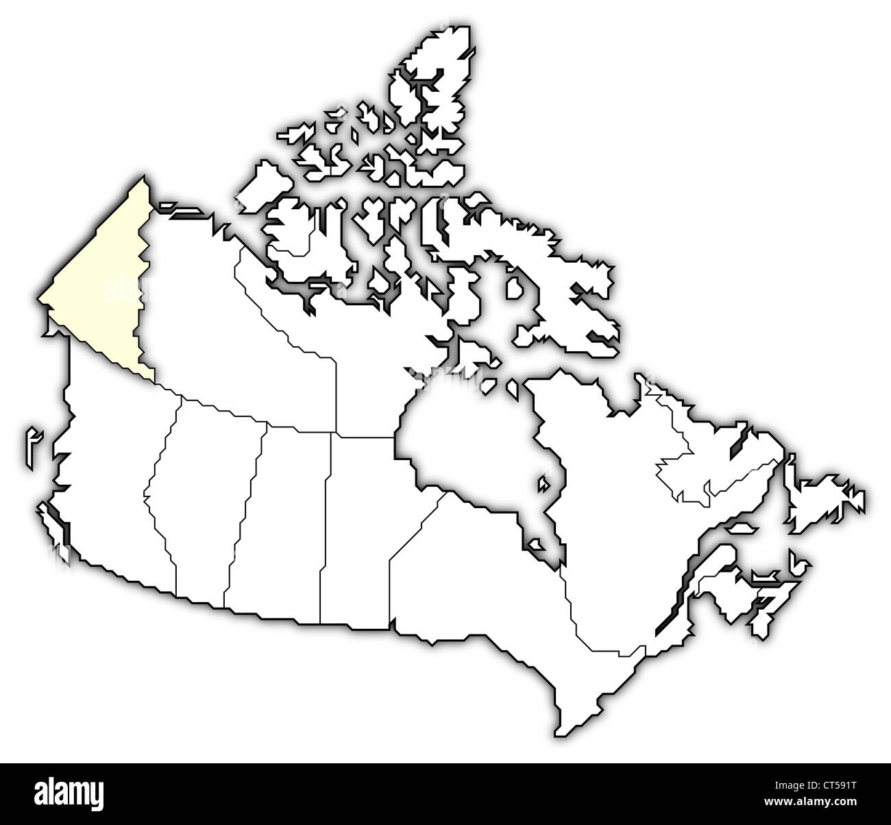 Map Outline Yukon Yukon Territory High Resolution Stock Photography and ...