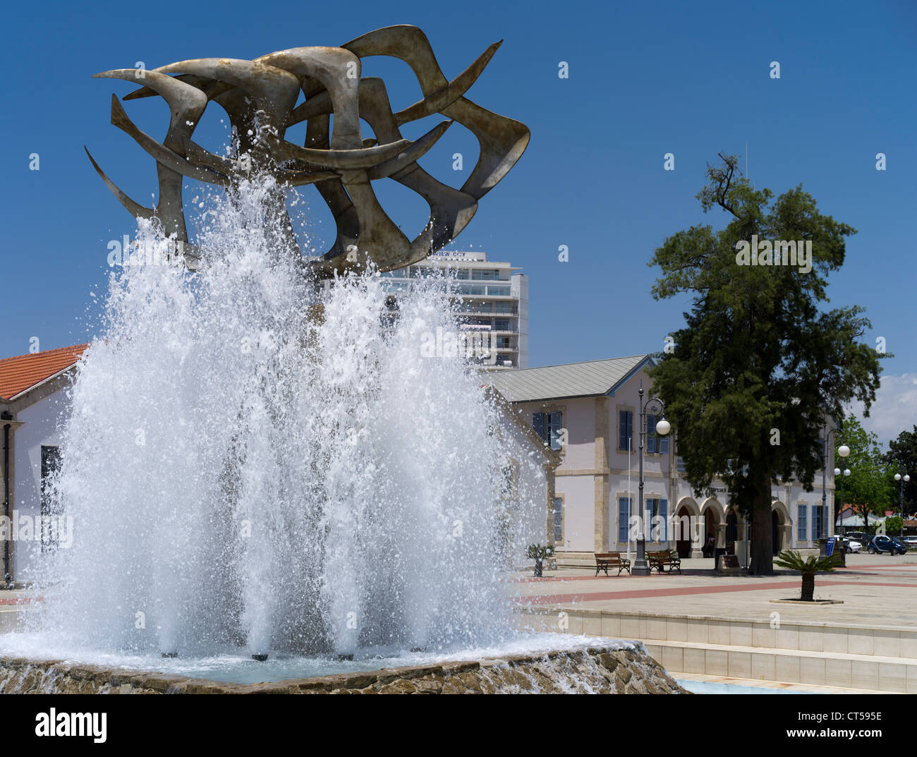 dh LARNACA CYPRUS SOUTH Larnaka fountain statue artwork modern ...