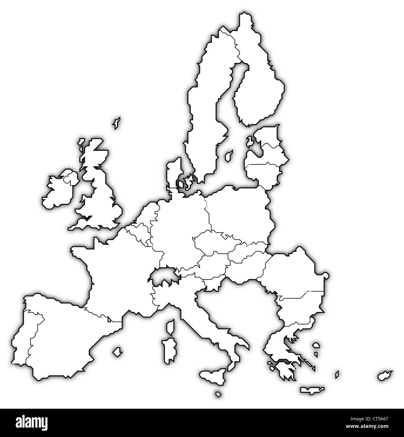 Political map of the European Union with the several states where Malta ...
