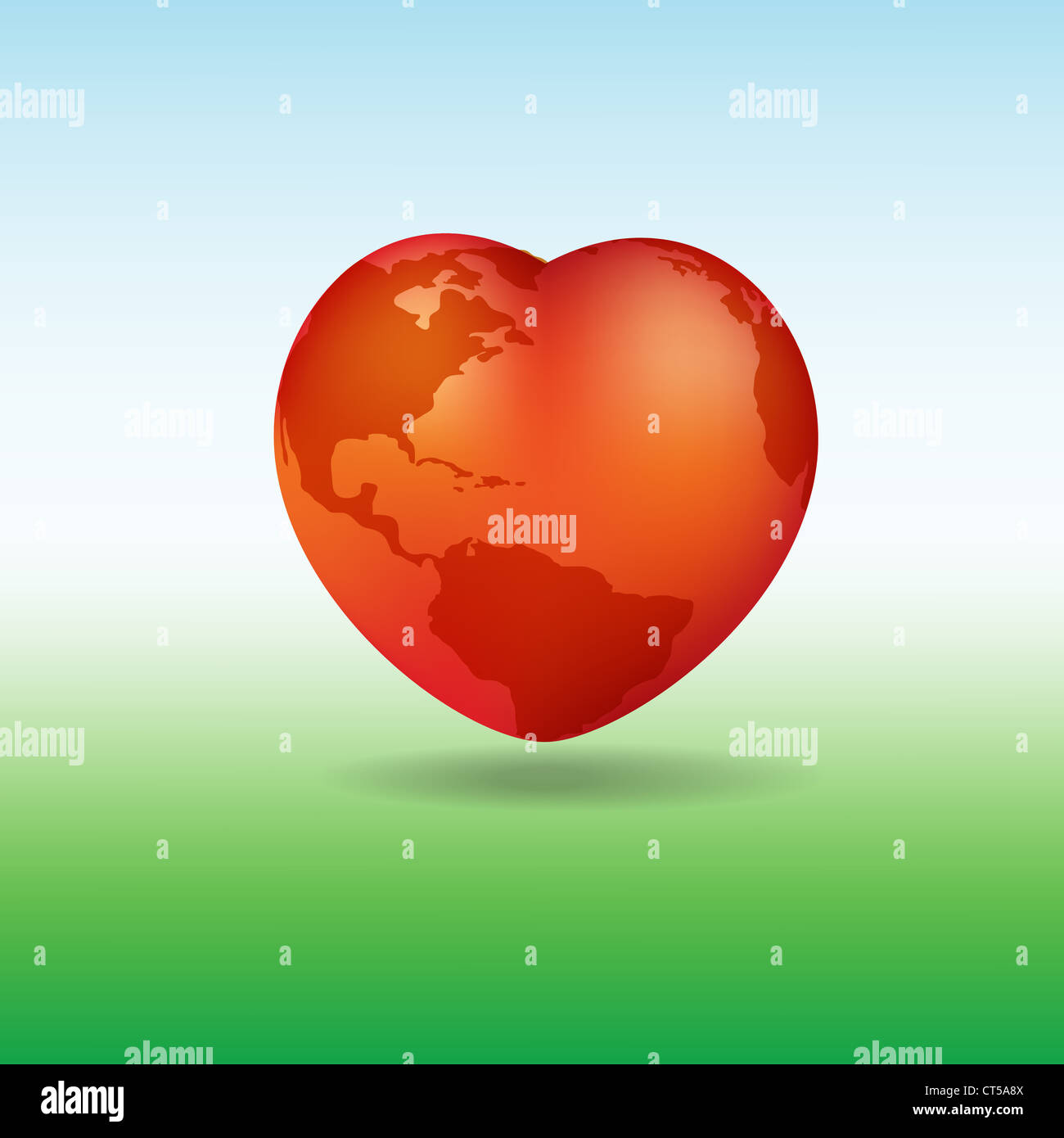 Heart shaped world map hi-res stock photography and images - Alamy