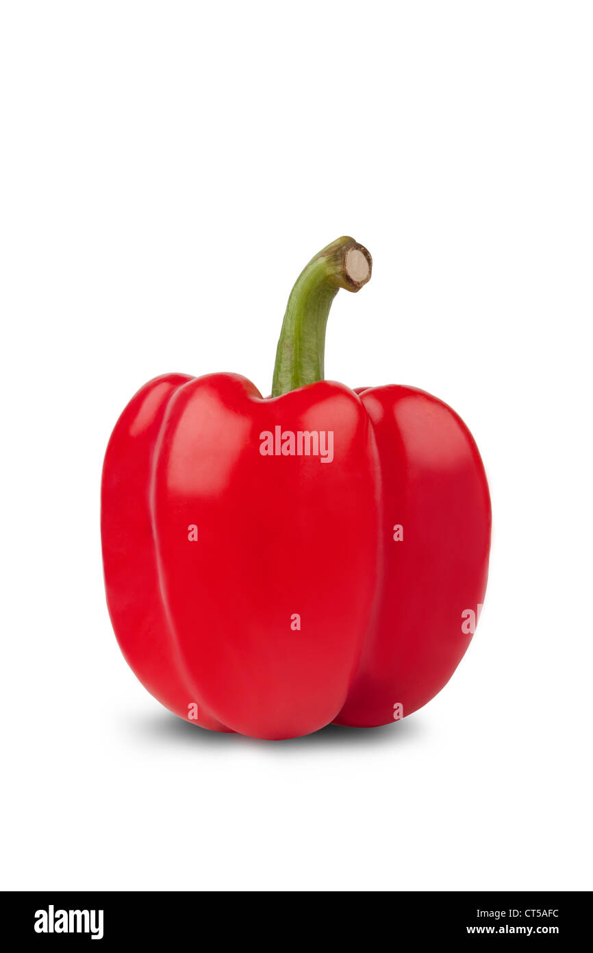 Fresh red sweet pepper isolate on white Stock Photo - Alamy