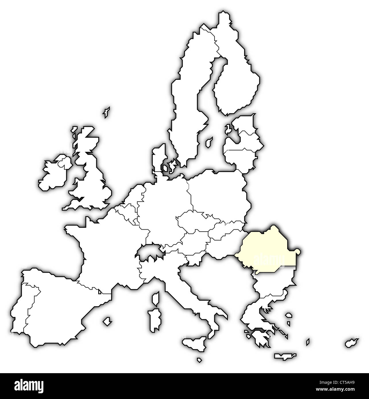 Political map of the European Union with the several states where ...