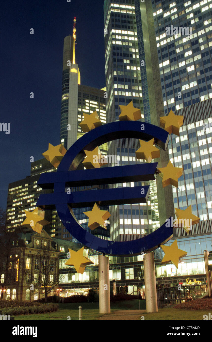 Frankfurt / Main, the euro sign in front of the ECB Stock Photo - Alamy