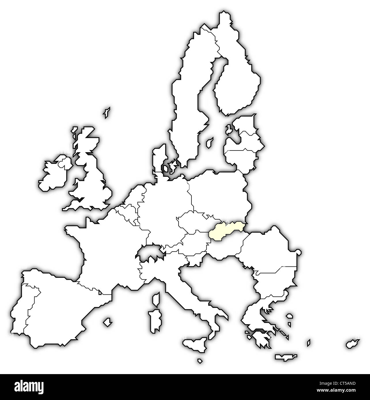 Political map of the European Union with the several states where ...