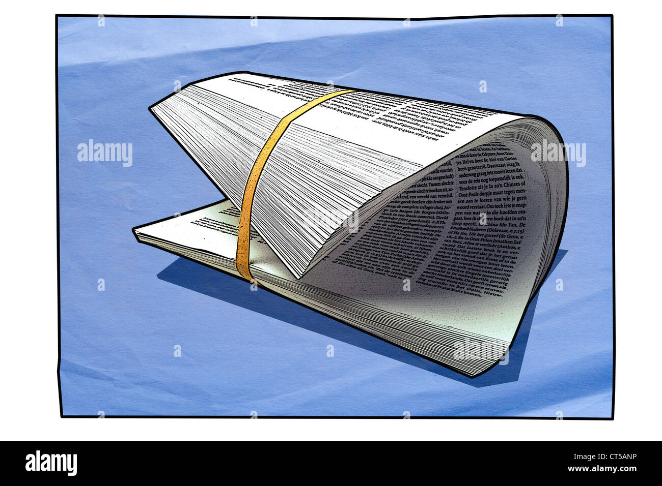 rolled up paper with rubber band Stock Photo - Alamy