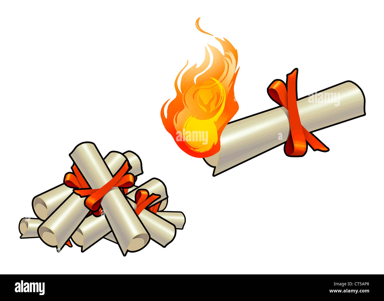 diplomas being set on fire Stock Photo - Alamy