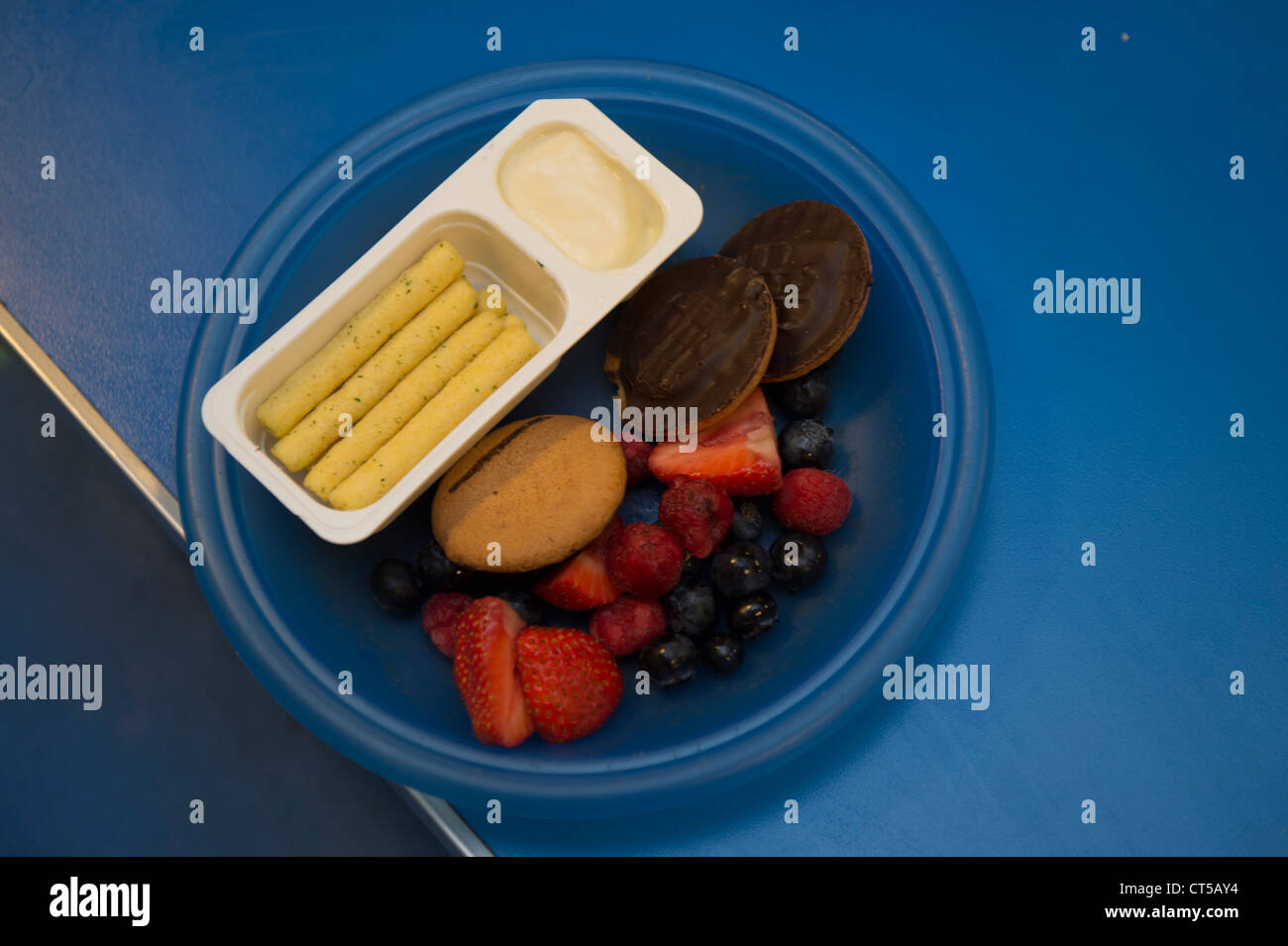 A Plate of food (prepared by the parents) for children at a pre-school ...