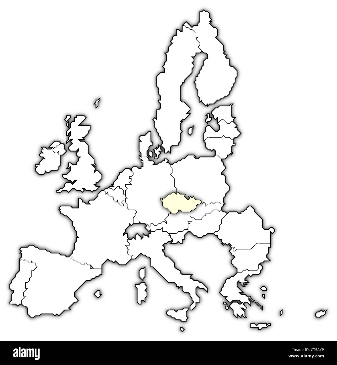 Political map of the European Union with the several states where Czech ...