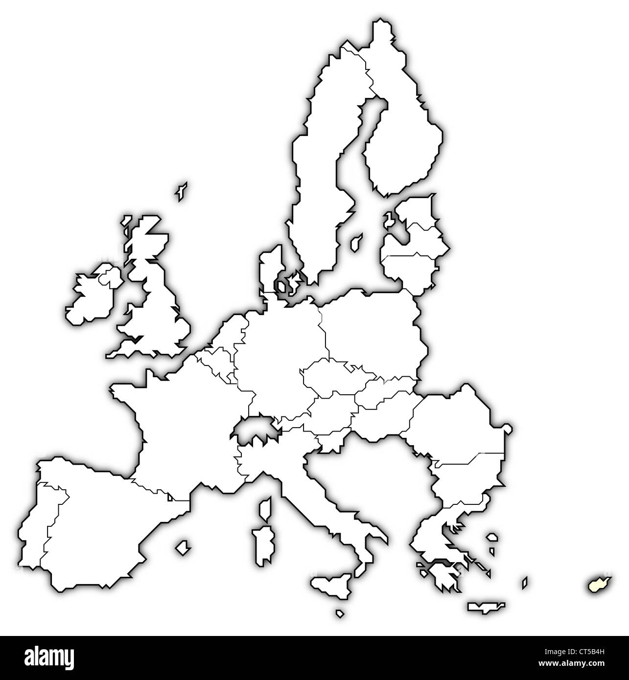 European union countries political map Black and White Stock Photos ...