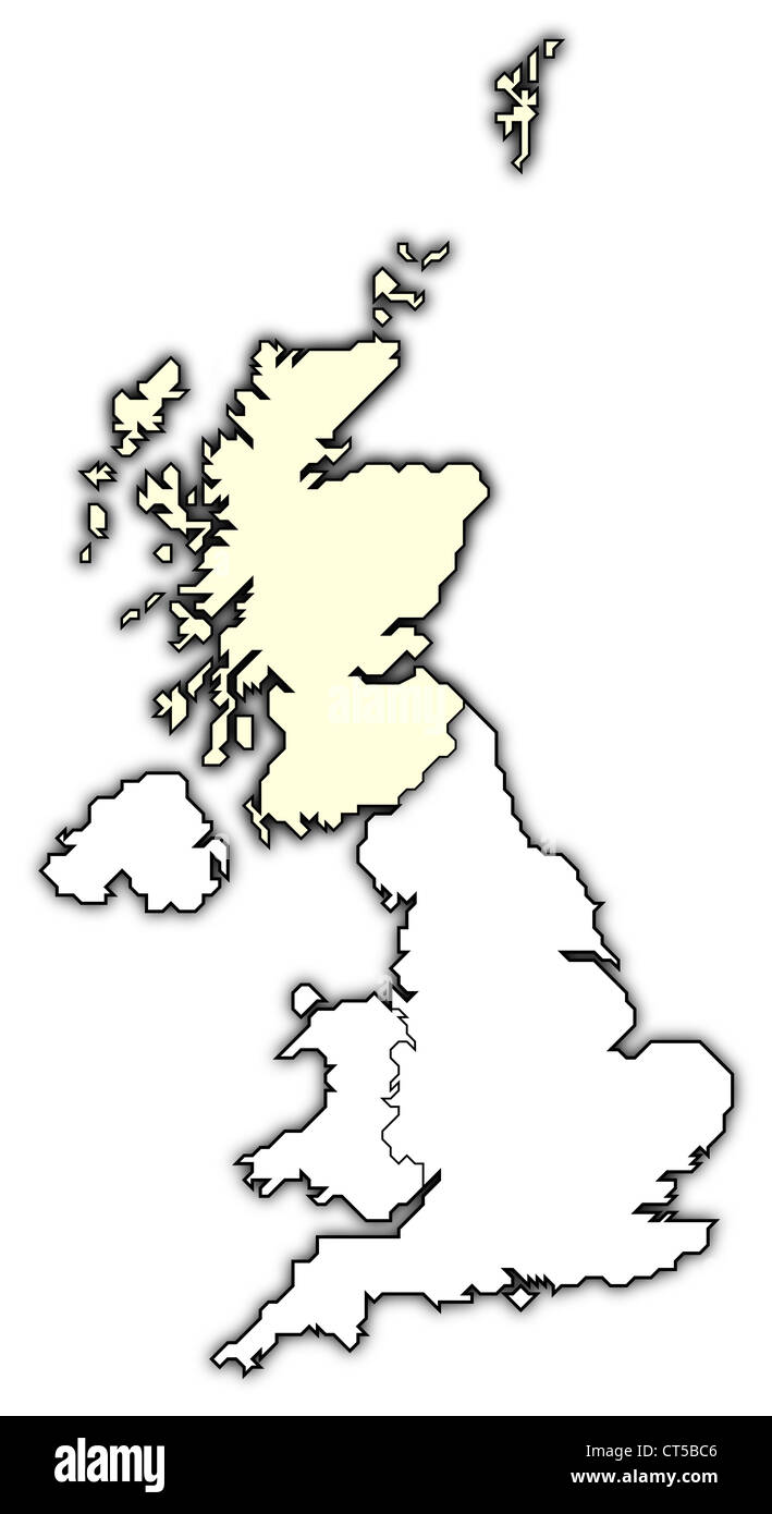 Political map of United Kingdom with the several countries where ...