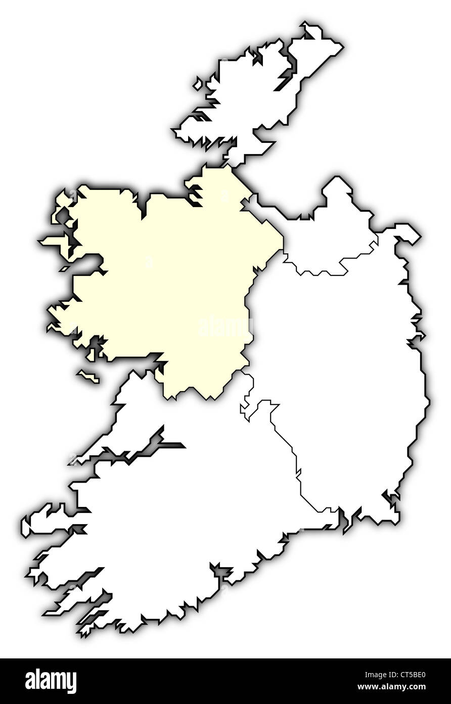 Political map of Ireland with the several provinces where Connacht is ...