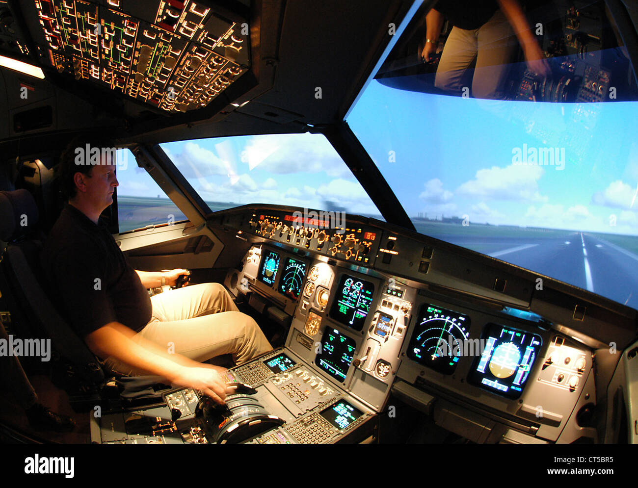 Pilot in a flight simulator at Lufthansa, Berlin Stock Photo - Alamy