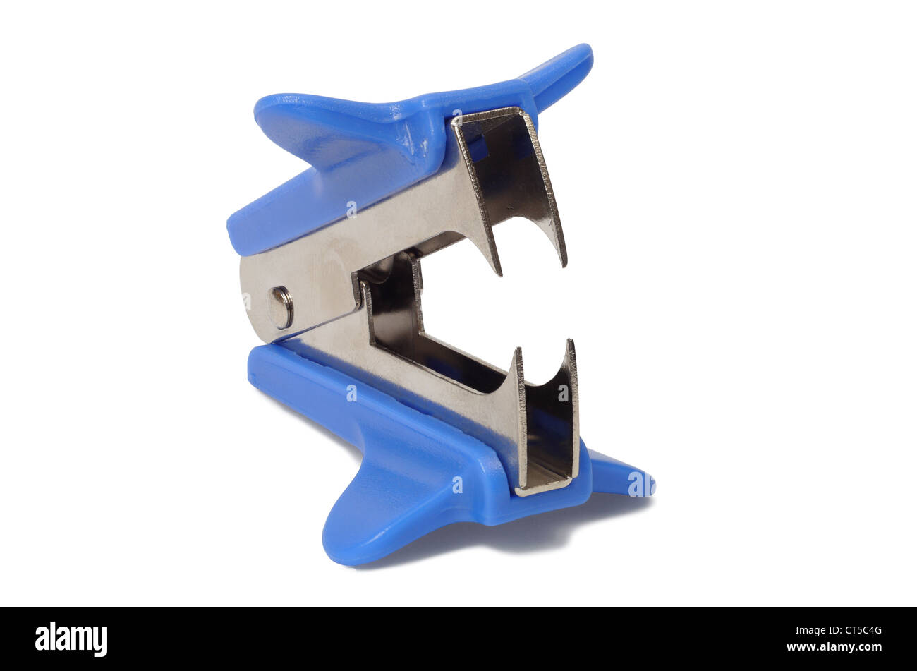 Blue staple remover isolated on white background Stock Photo - Alamy