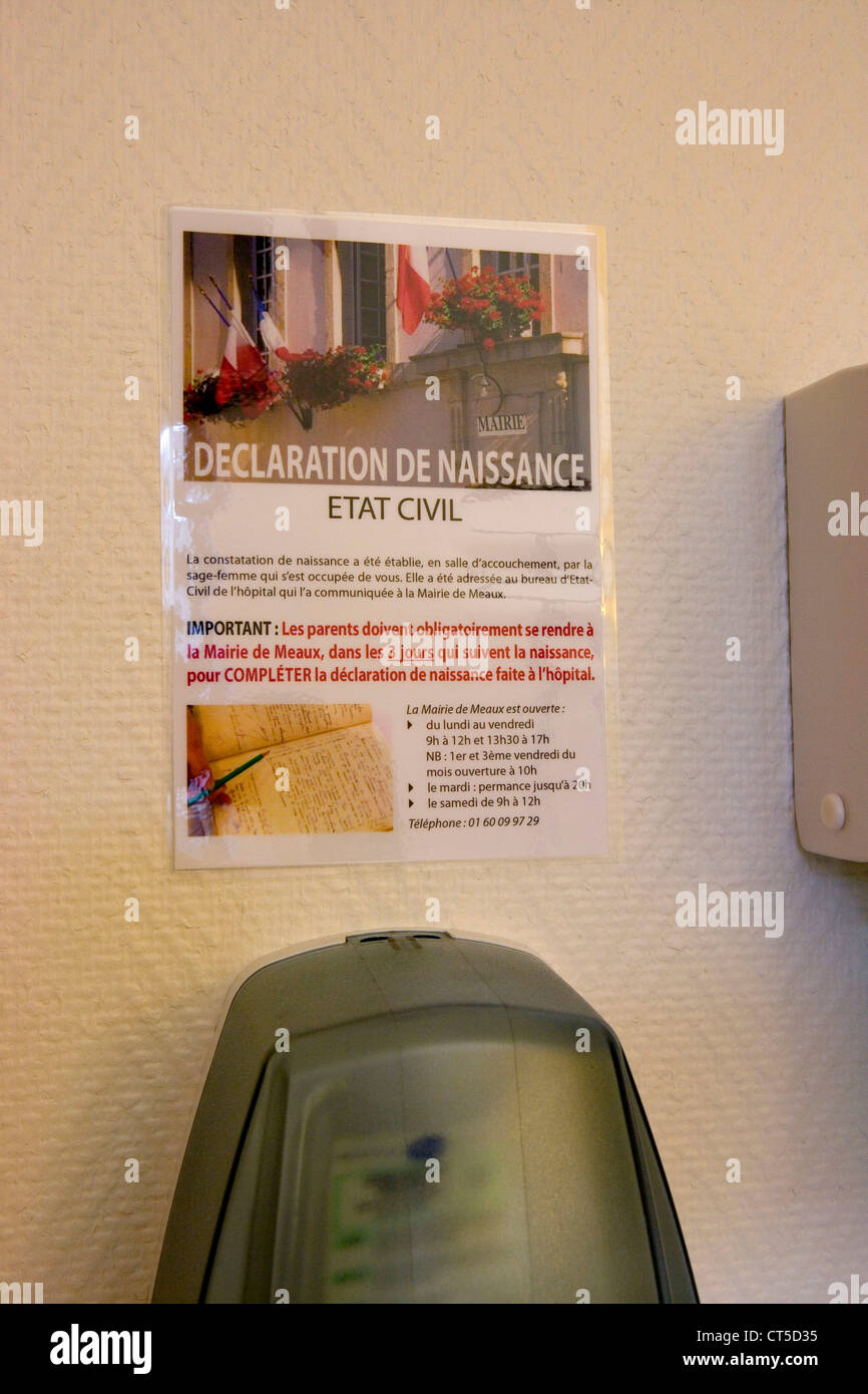 NOTIFICATION OF BIRTH Stock Photo - Alamy