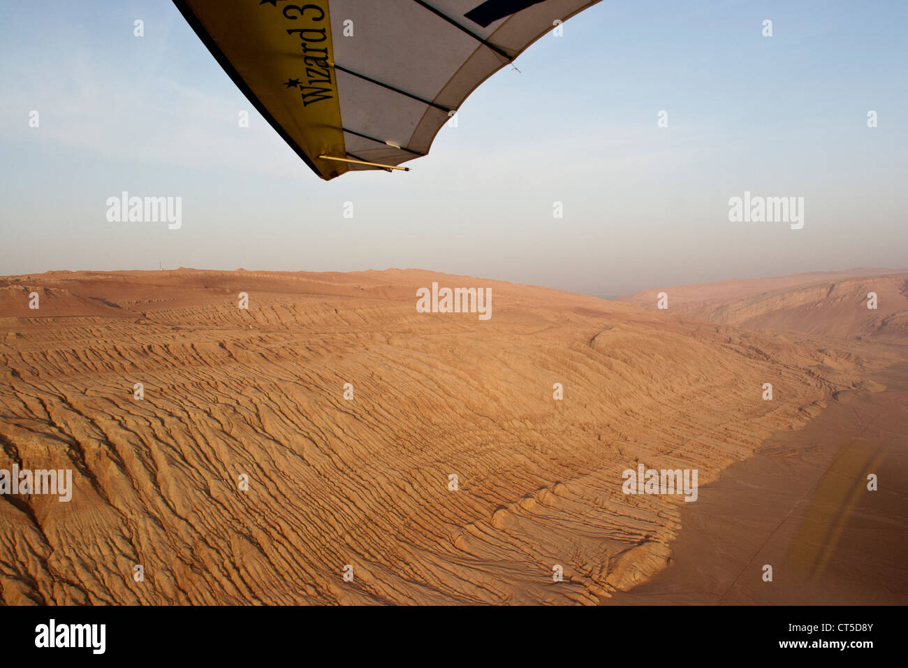 A aerial view of Fire Mountain, near Turpan, Xinjiang, China Stock ...