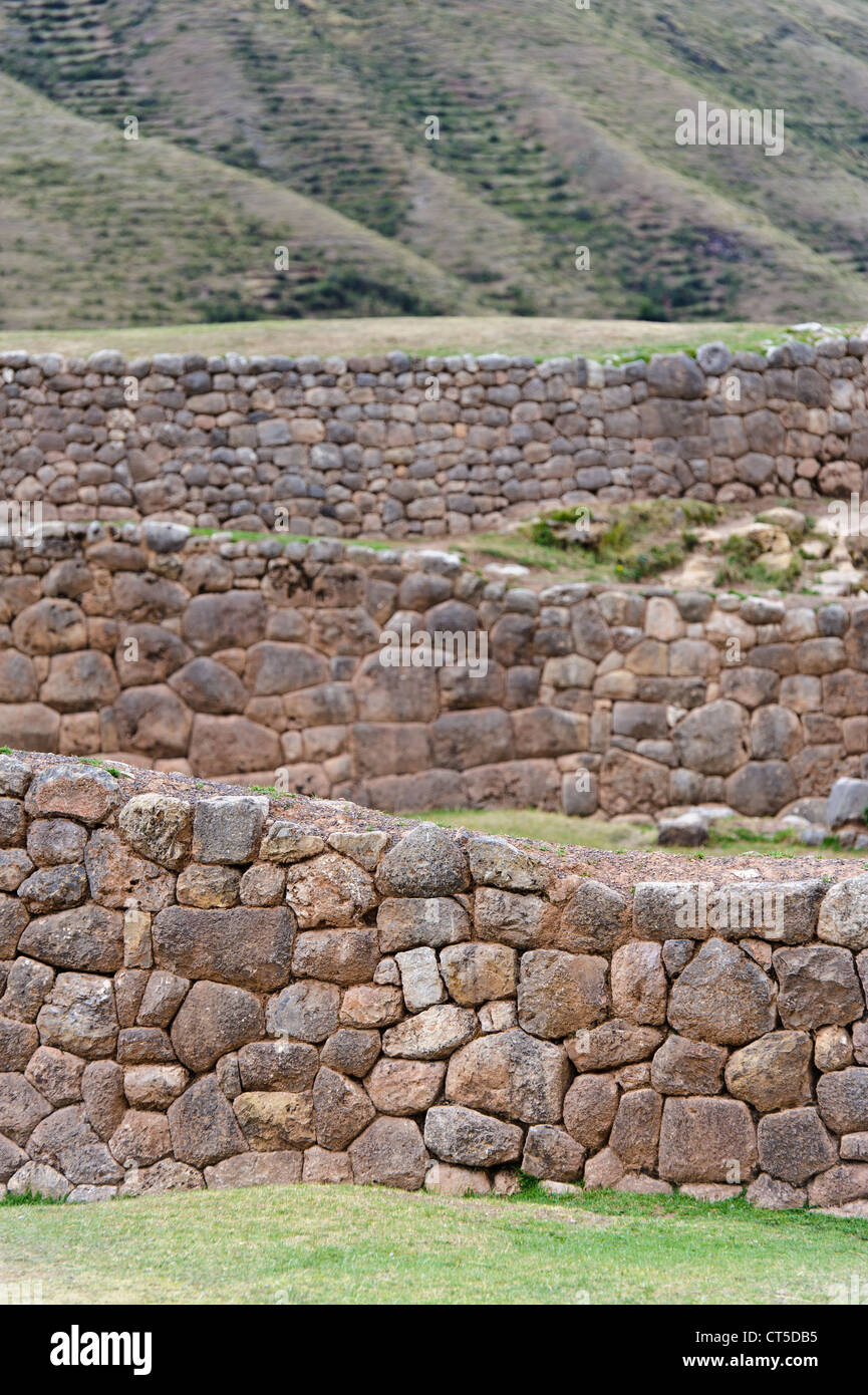 Fortifications built by the Inca at Pucapucara ruins, Cusco, Peru ...