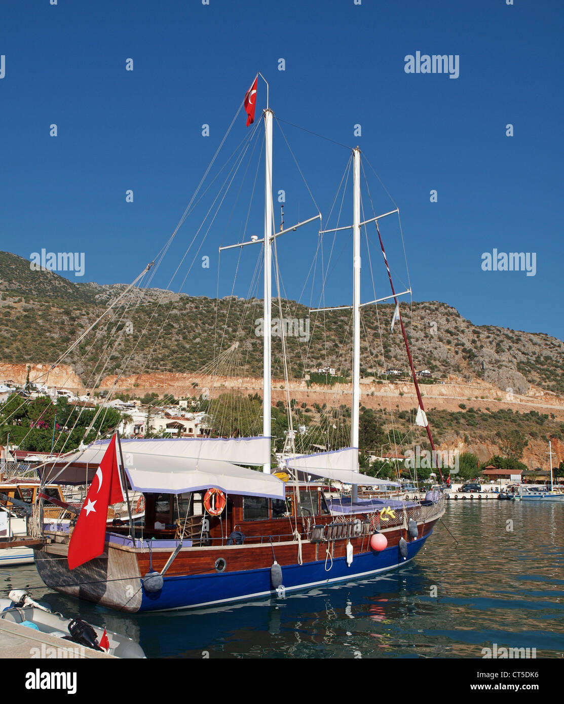 A turkish pleasure boat in the harbour at kalkan Stock Photo - Alamy