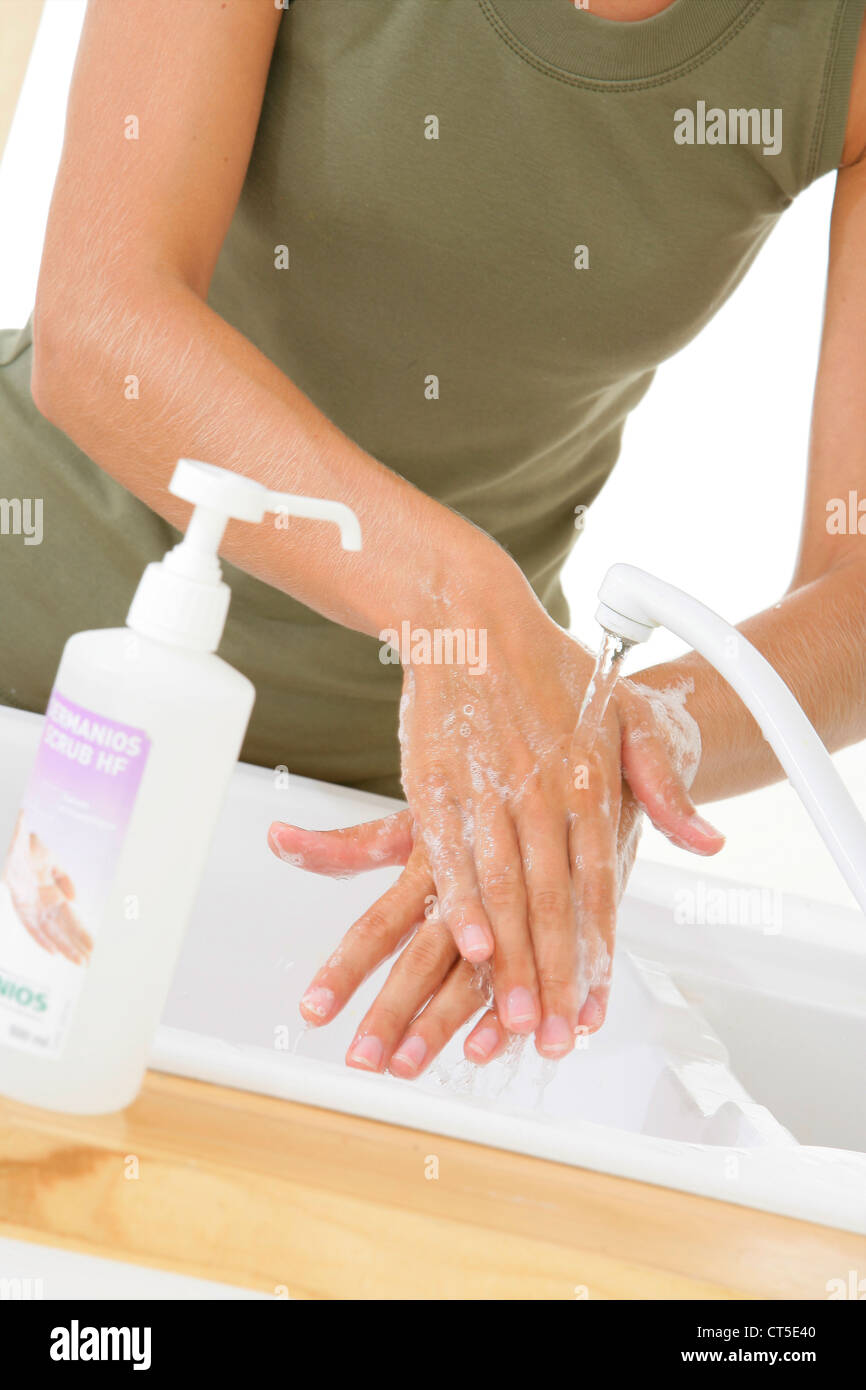 HAND WASHING, WOMAN Stock Photo - Alamy
