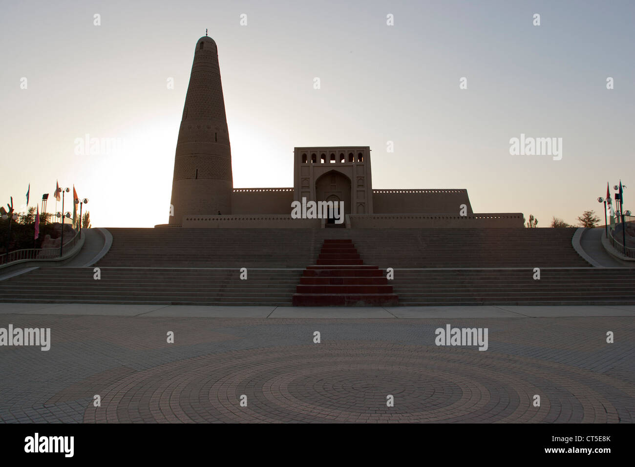 The Emin Minaret, or Imin Ta, stands by the Uighur Mosque located in ...