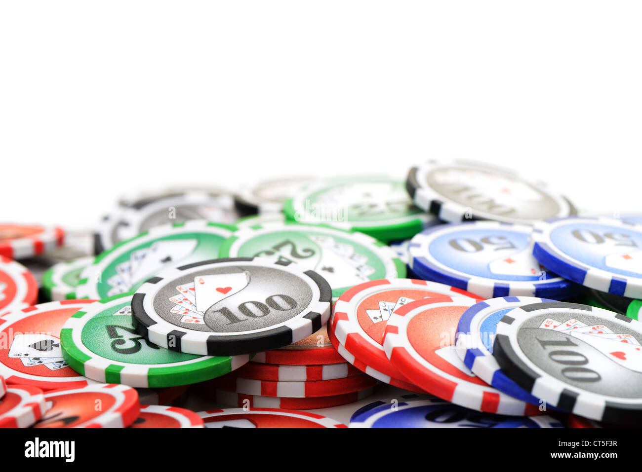 Gaming chips. Isolated on white background Stock Photo - Alamy