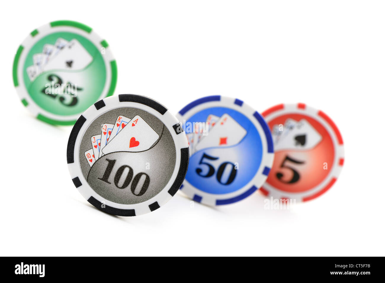 Gaming chips. Isolated on white background Stock Photo - Alamy