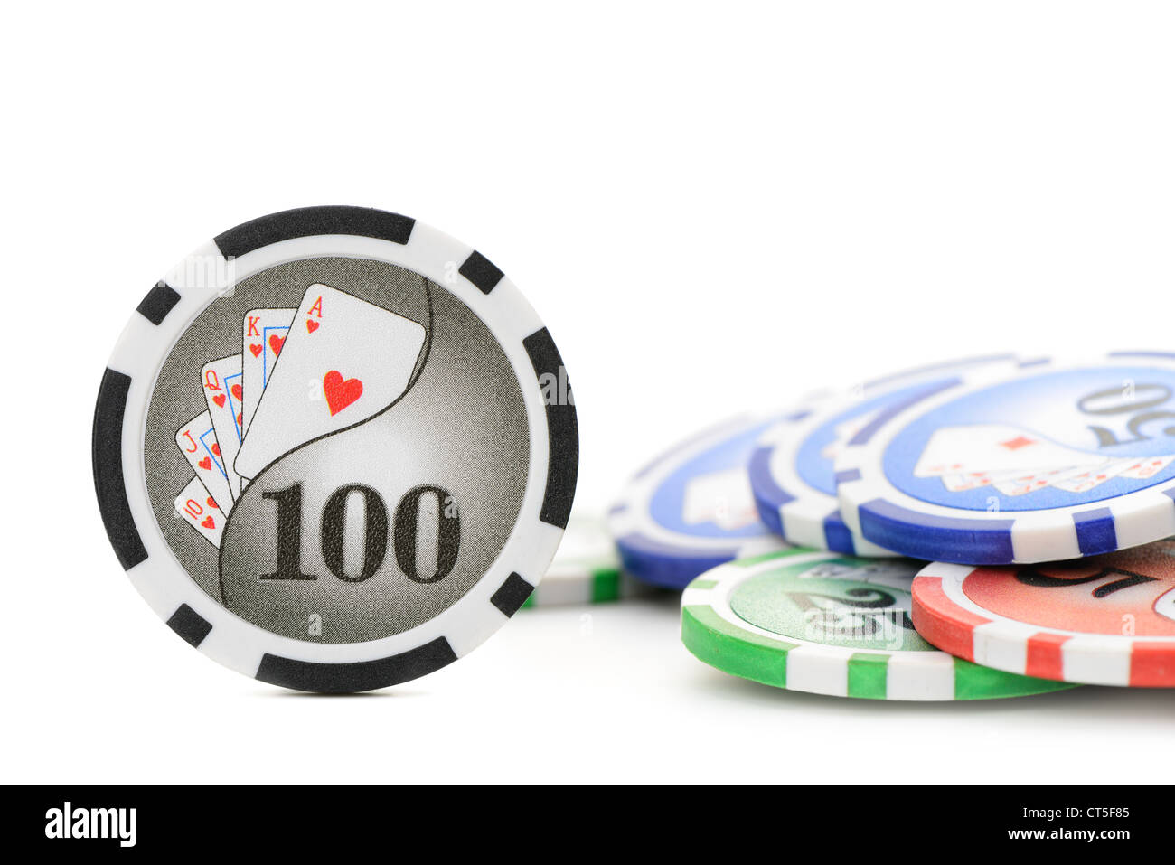 Gaming chips. Isolated on white background Stock Photo - Alamy