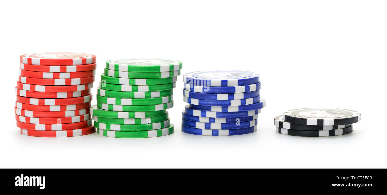 Gaming chips. Isolated on white background Stock Photo - Alamy