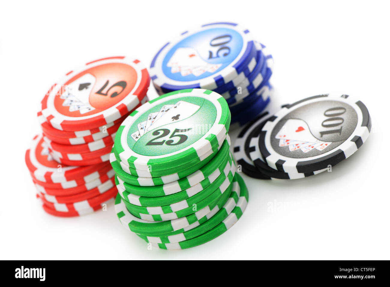 Gaming chips. Isolated on white background Stock Photo - Alamy