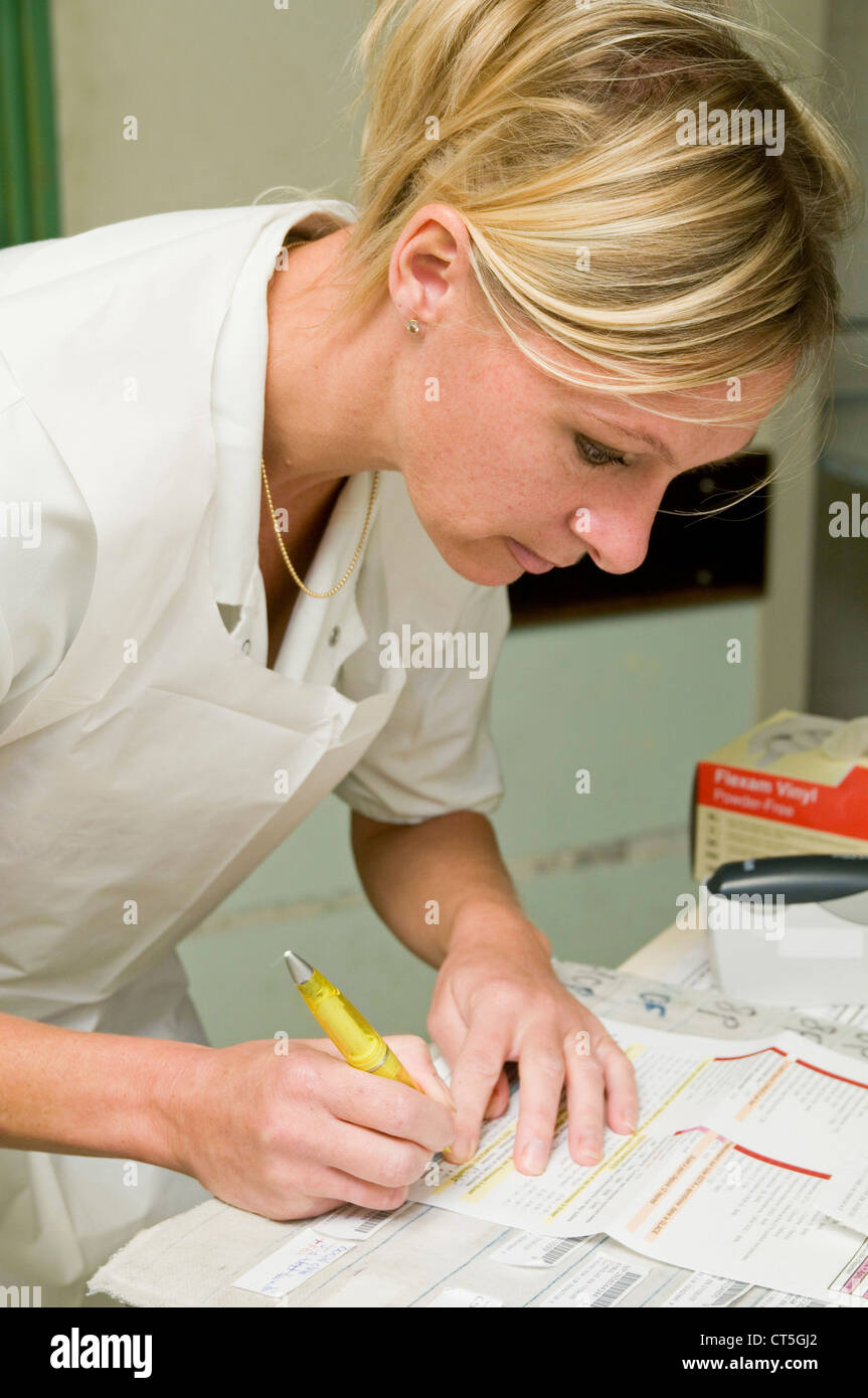 NURSE'S AIDE WITH MEDICAL RECORD Stock Photo - Alamy