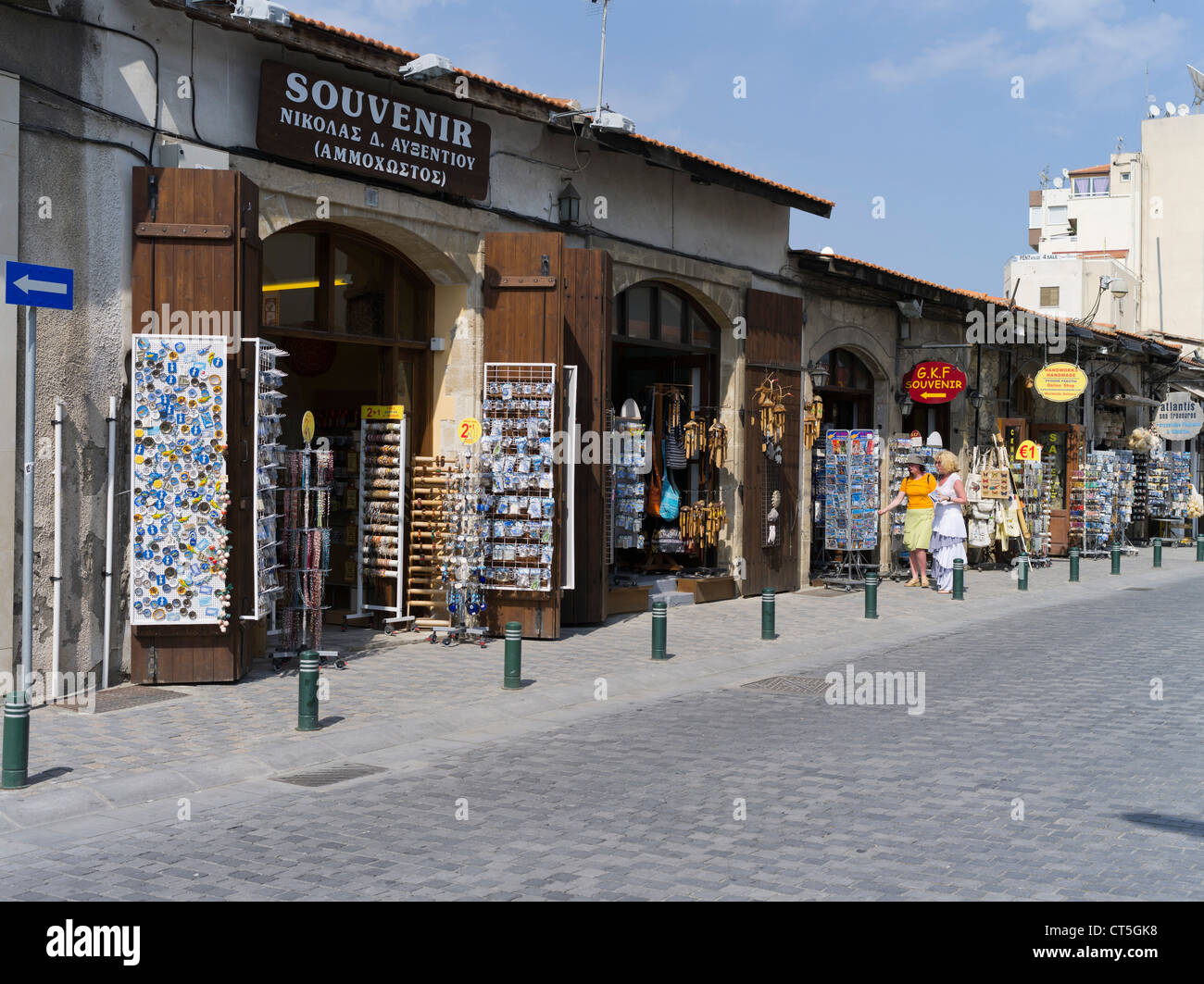 dh LARNACA CYPRUS Tourist women shopping souvenir shops tourism larnaka ...