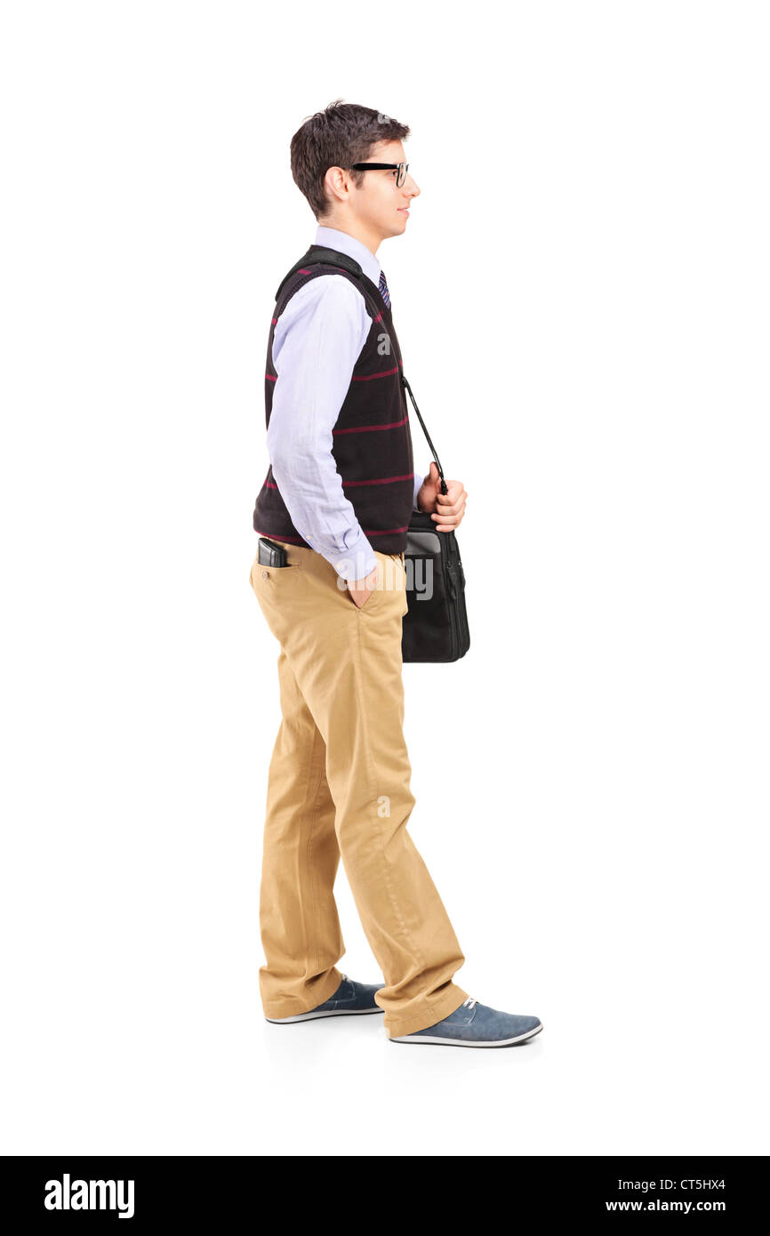 Young man standing profile hi-res stock photography and images - Alamy