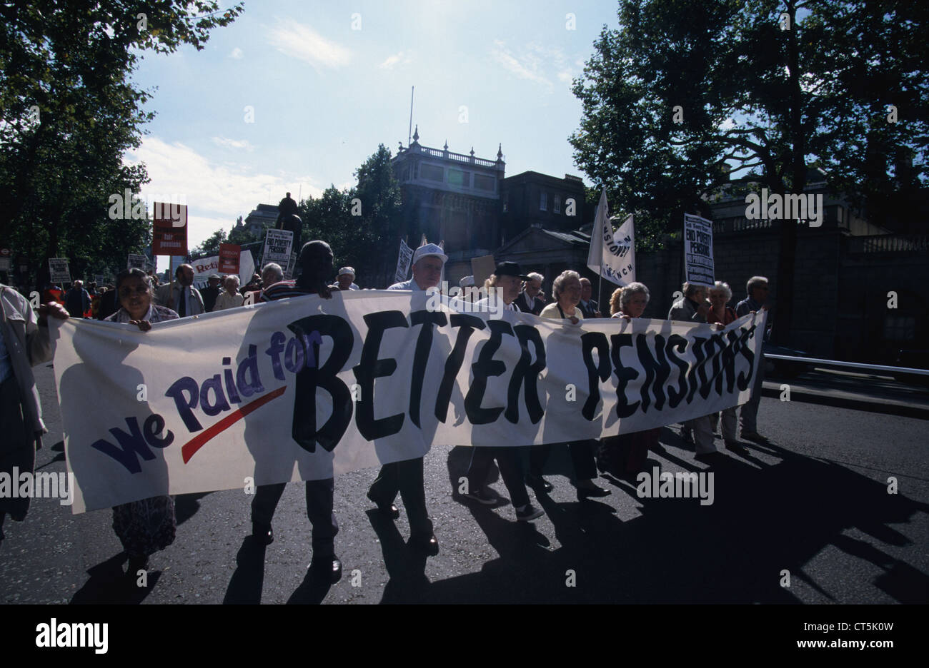 Demonstrating state pensioners hi-res stock photography and images - Alamy