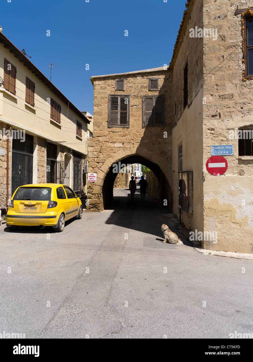 dh Old Town FAMAGUSTA NORTHERN CYPRUS Tourist couple exploring old town ...