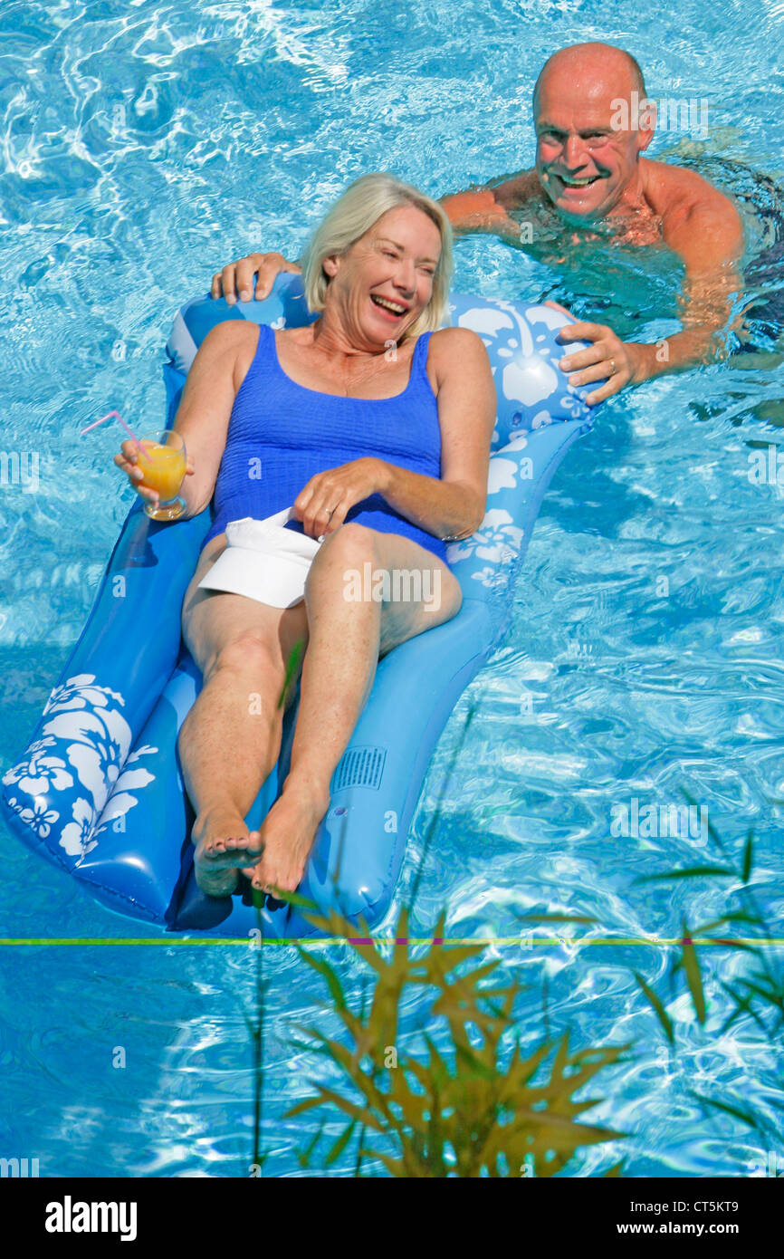 ELDERLY PERSON, SWIMMING POOL Stock Photo - Alamy