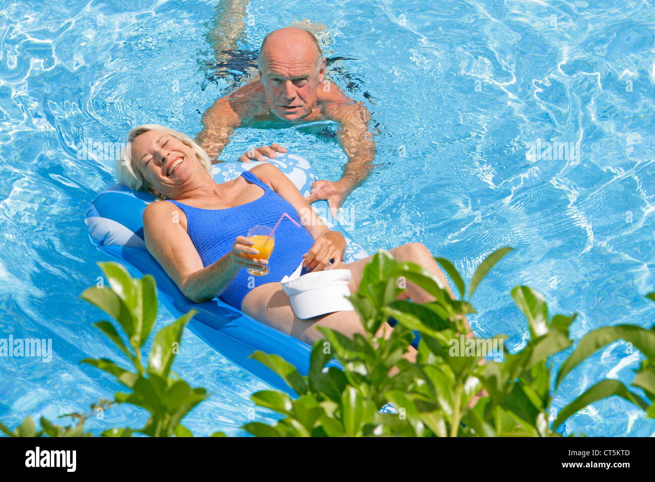 ELDERLY PERSON, SWIMMING POOL Stock Photo - Alamy